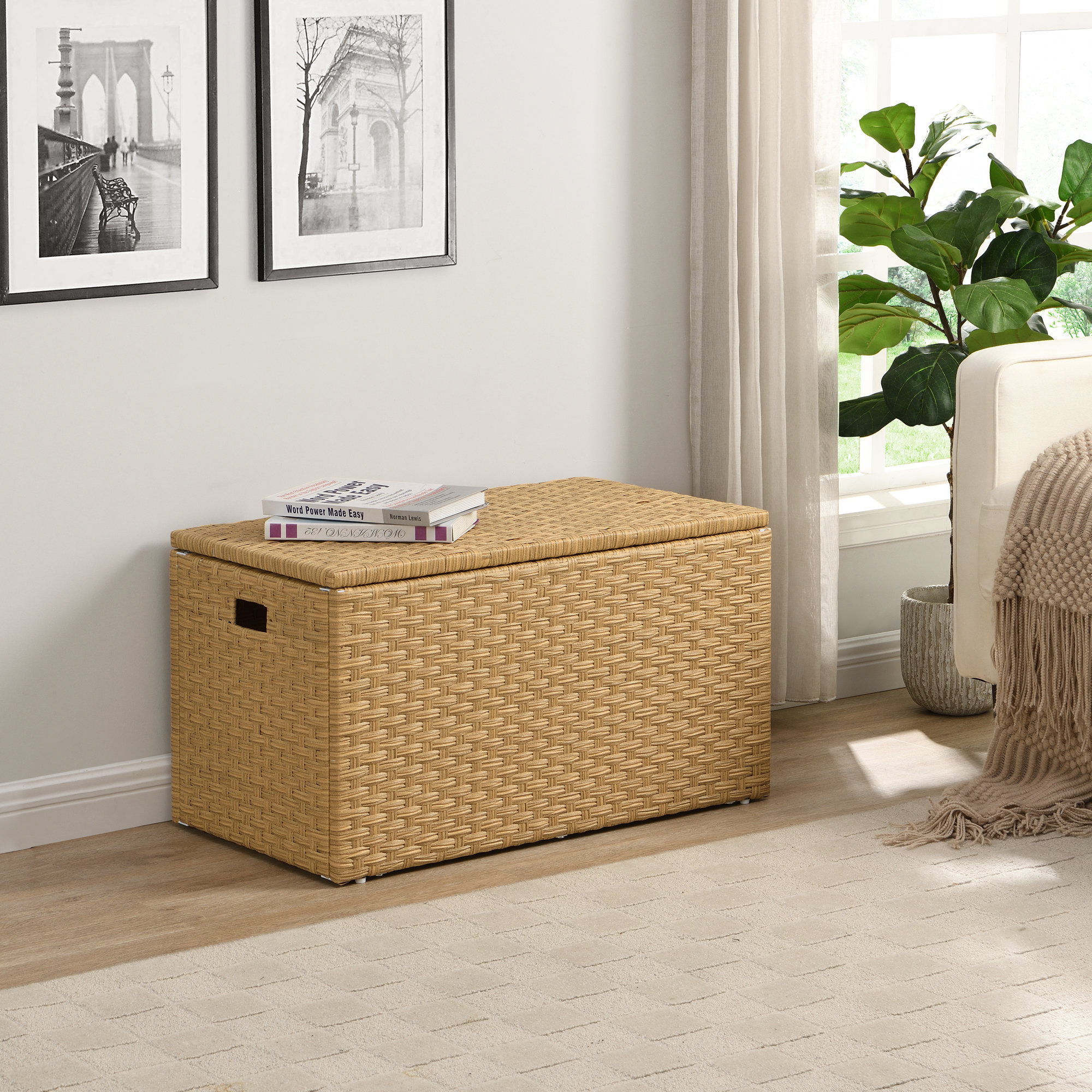 Ebern Designs Elphaba 29.13" W Heavy-Duty Weaved Plastic Sheet Accent ...
