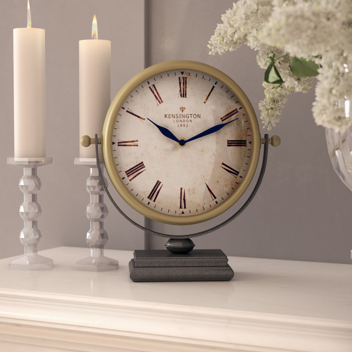 Lark Manor Analog Metal Quartz Tabletop Clock in Gold & Reviews | Wayfair