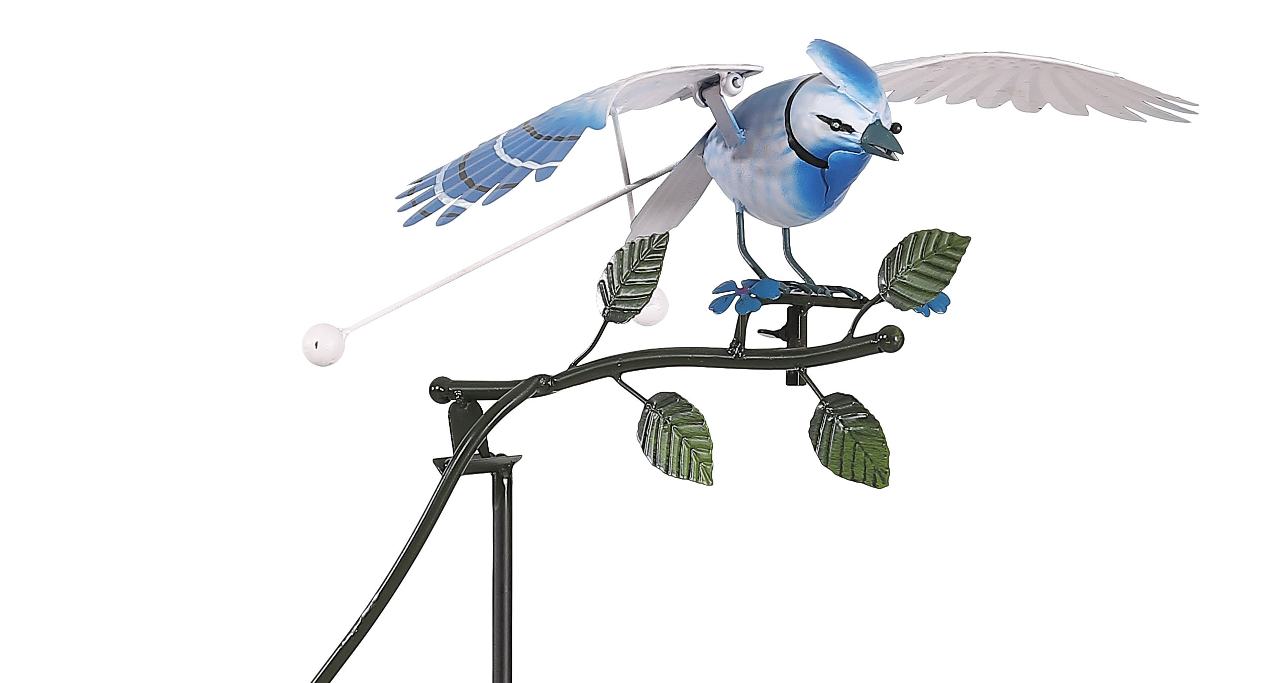 Arlmont & Co. Metal Blue Jay Bird Rocker Garden Stake Kinetic Balancer ...