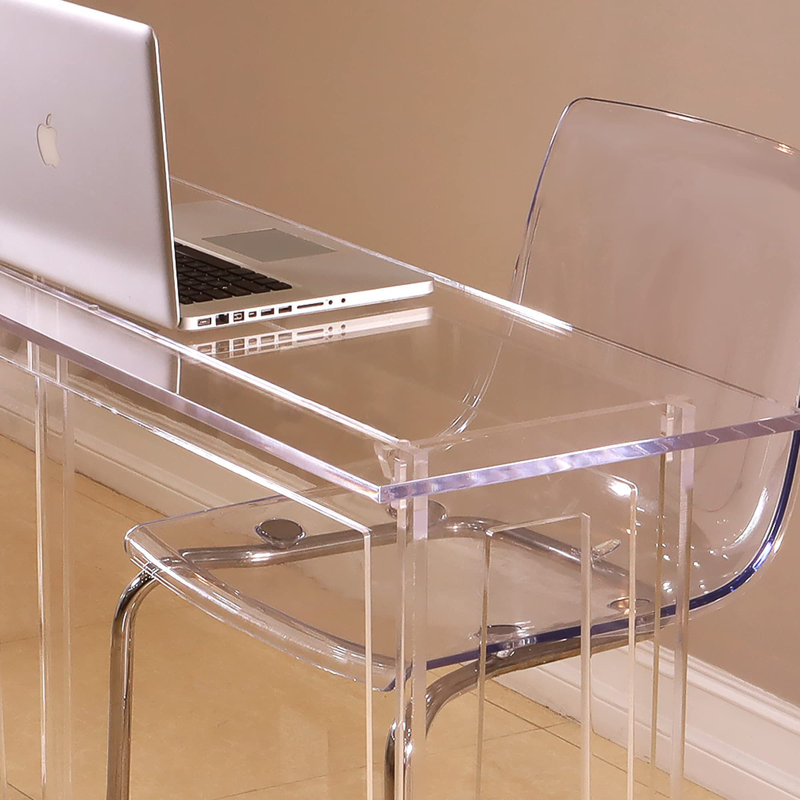 Orren Ellis Yvelyne Clear Writing Desk & Reviews | Wayfair