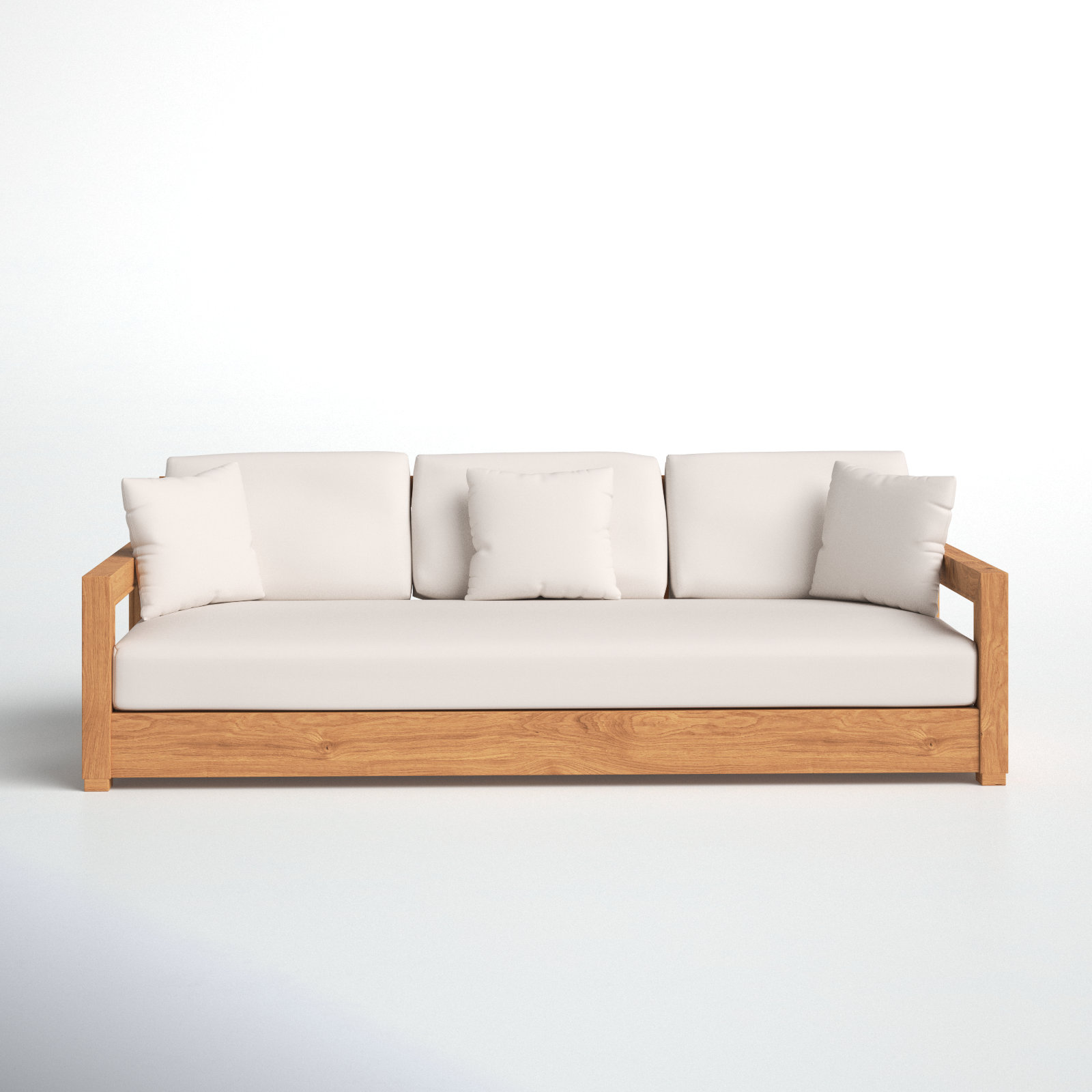 Joss & Main Melrose 76.55'' Teak Outdoor Sofa & Reviews | Wayfair