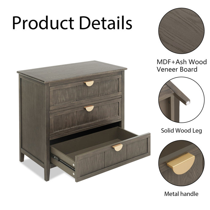 Winston Porter Junious 3 - Drawer Dresser | Wayfair