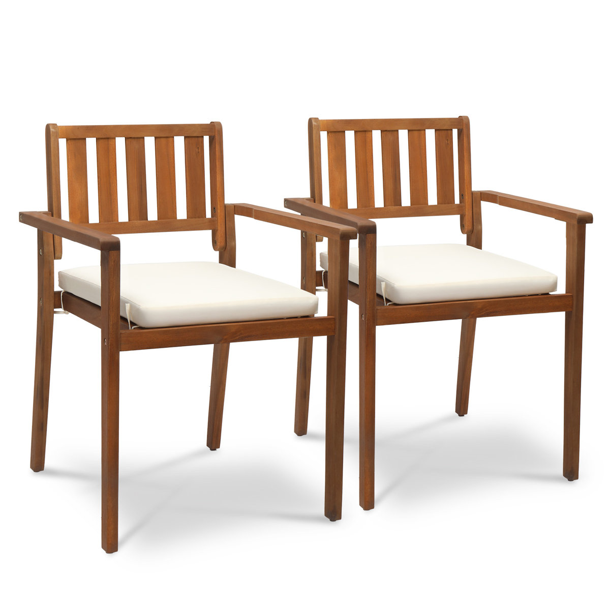 Ebern Designs Patio Wooden Stacking Chair & Reviews | Wayfair