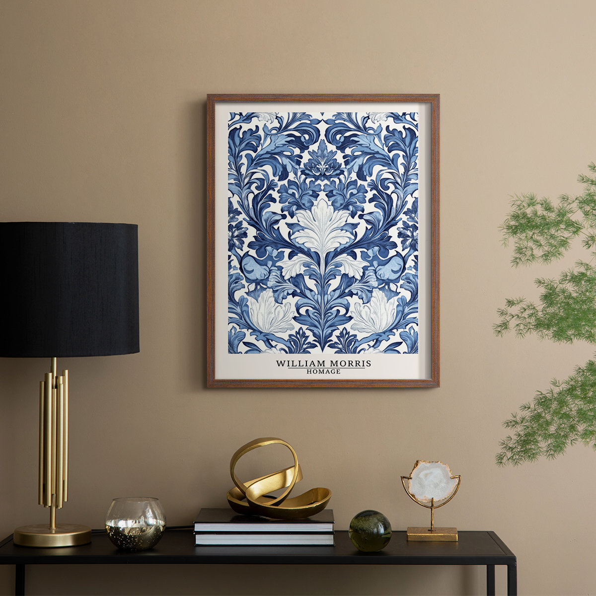 The Holiday Aisle® WM MORRIS Series DXXXIII Framed Print - Solid Wood ...