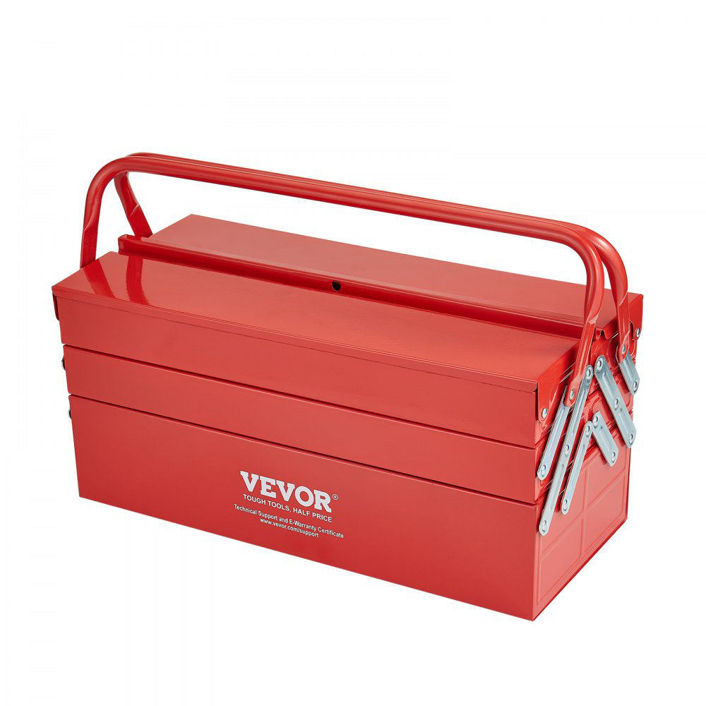 17 Stories Tool Box 18-inch 3-Tier 5-Tray Folding Cantilever Toolbox ...