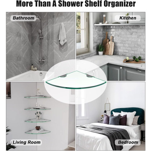 Brayden Studio® 4 Piece Glass Corner Shelf | Wayfair