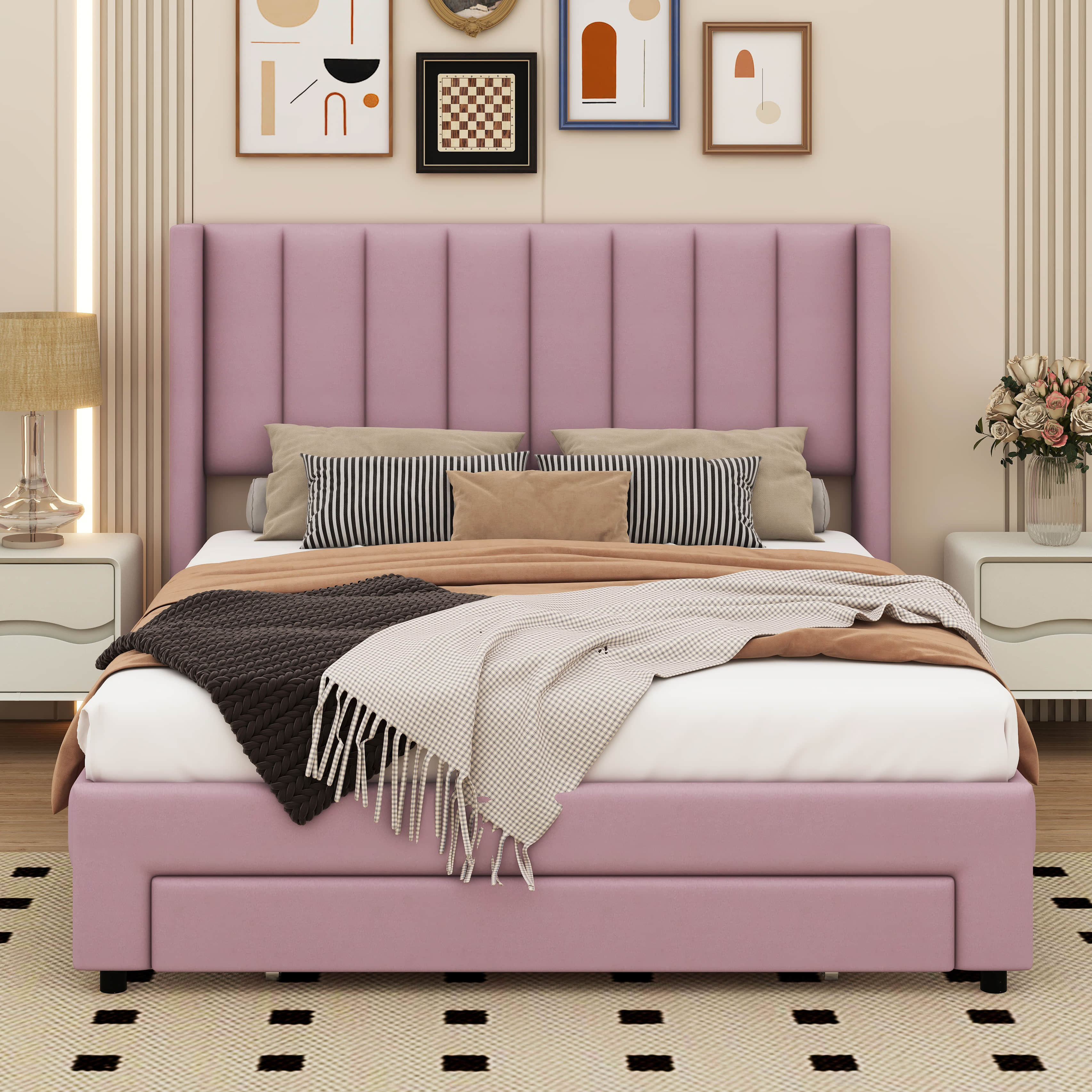 Latitude Run® Schupple Full Size Storage Bed Velvet Upholstered ...