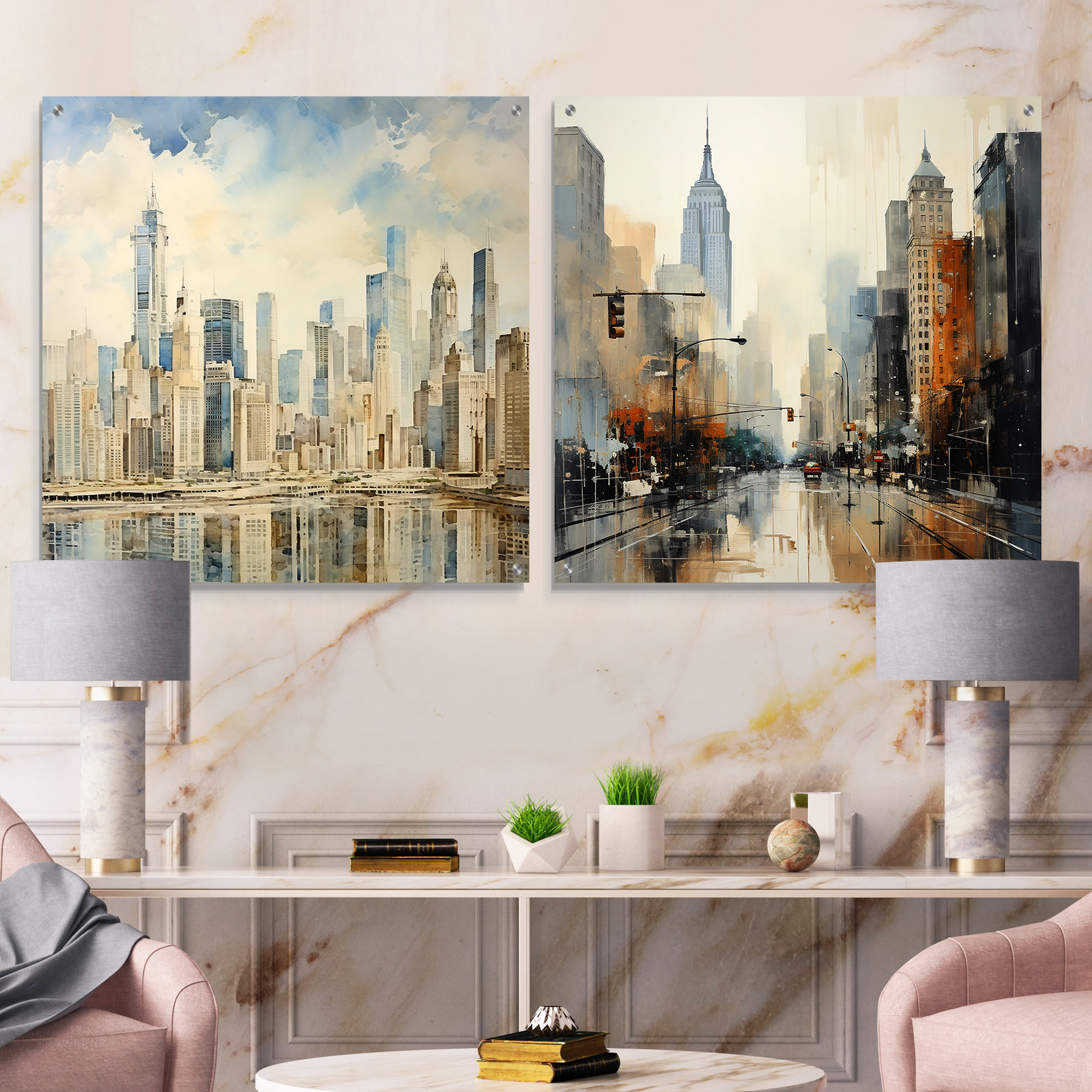 Latitude Run® Ivory Infinity Skyscraper Cityscape II - Skyscrapers ...