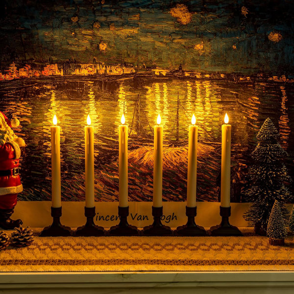 The Holiday Aisle® 6 Pcs Window Candles With Remote Timer Dimmer ...