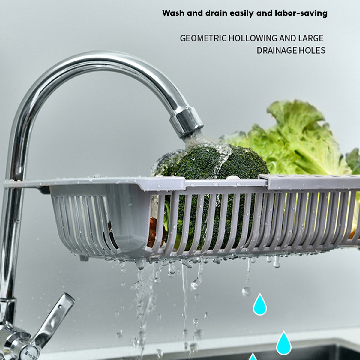 frler Extendable Over The Sink Colander Fruits And Vegetables Drain ...