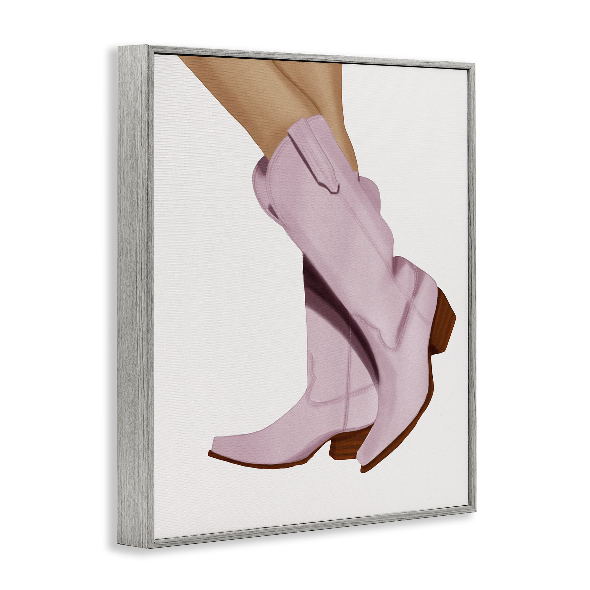 Ophelia & Co. Pastel Pink Cowgirl Boots Giclee Art by Saba Rauf | Wayfair