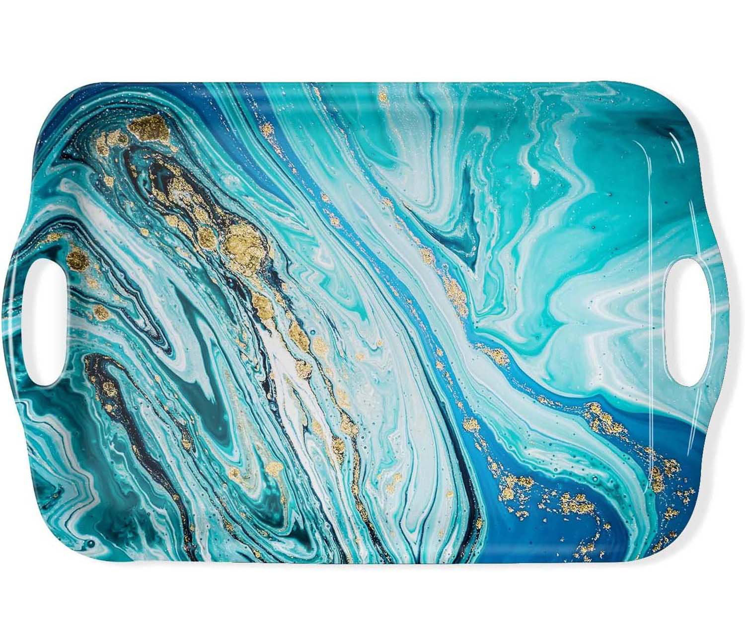 Orren Ellis Serving Tray Decorative Tray With Handles Multi-Purpose ...