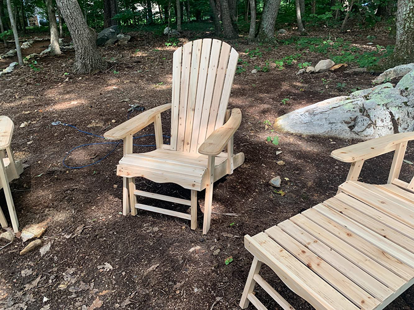 Highland Dunes Cedar/Fir Log Wood Fanback Adirondack Chair With Pull ...