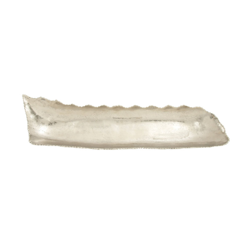 Rosdorf Park Aluminum Metal Live Edge Silver Decor Tray | Wayfair
