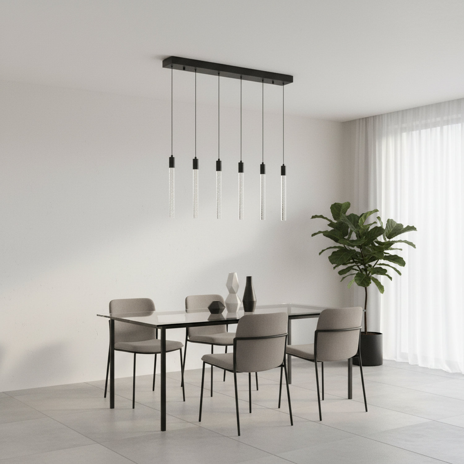 Ivy Bronx 5 Lights Modern LED Crystal Pendant Light Kitchen Island ...