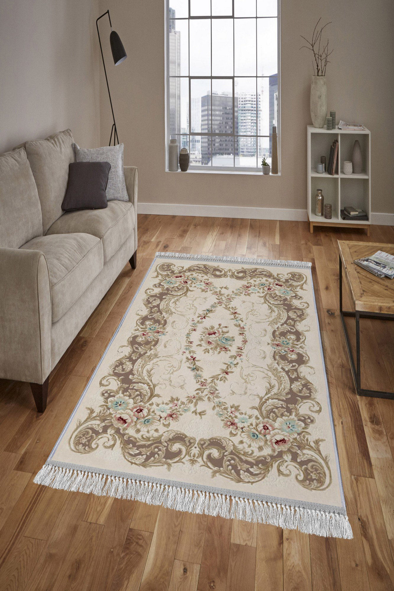 East Urban Home Rillie Floral Machine Made Flatweave Velvet Area Rug in ...
