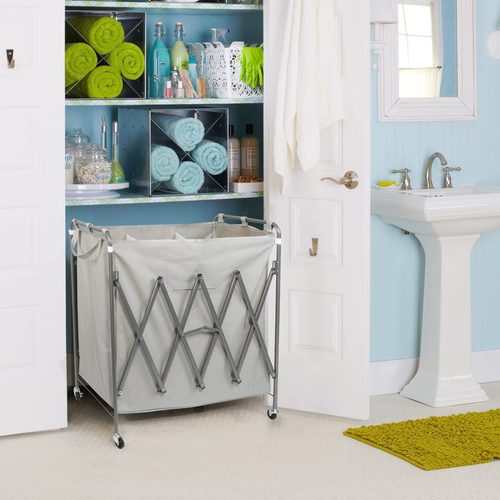 Latitude Run® Rolling Laundry Sorter with Handles - Wayfair Canada