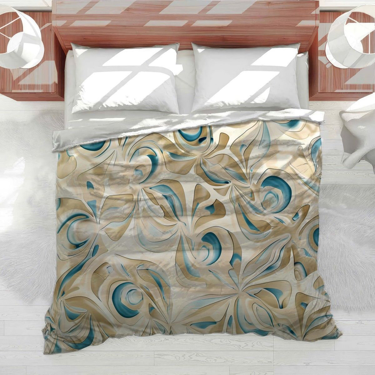 VisionDecor Swirled Petals Bedding Cool pattern Comforter Flowing | Wayfair