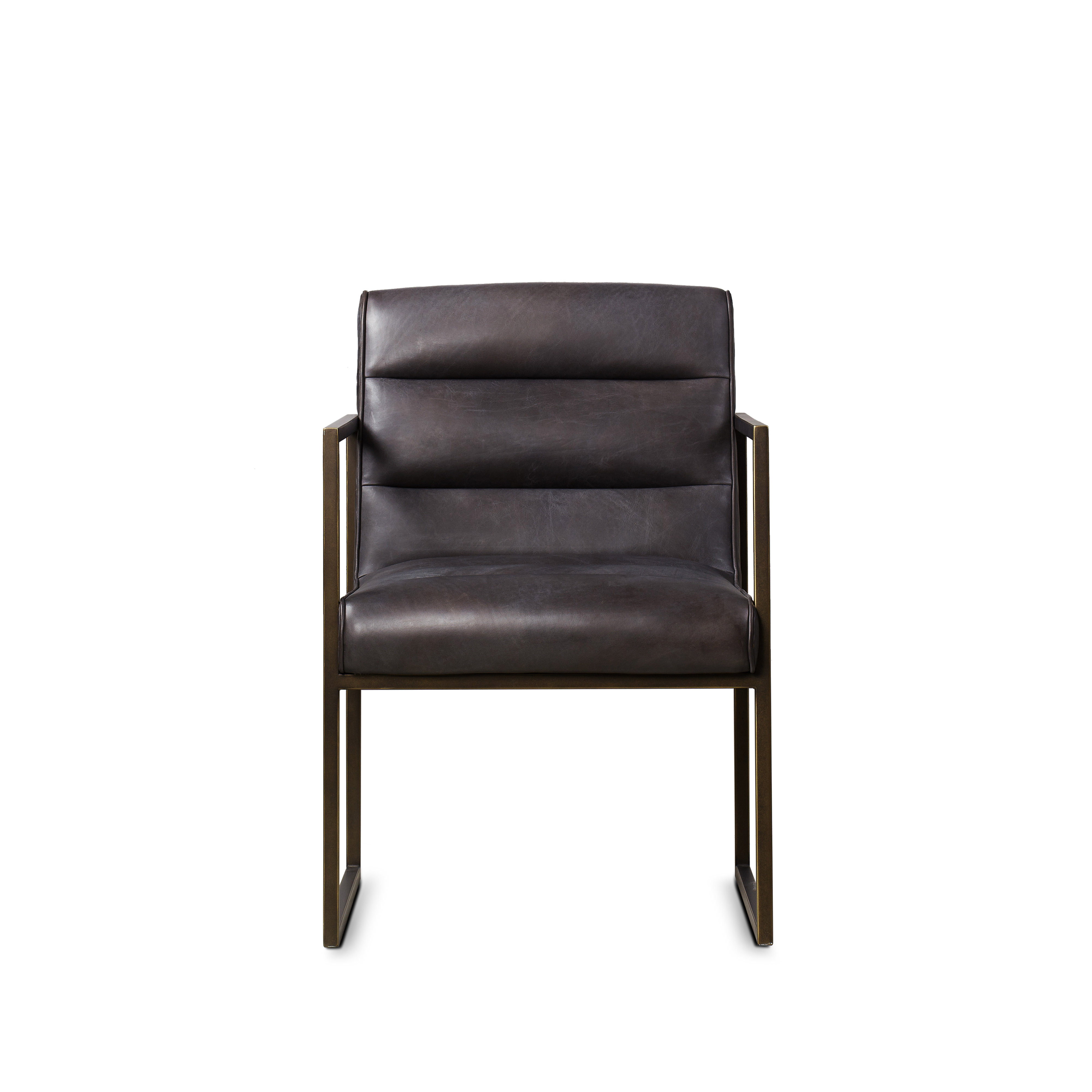 17 Stories Sikora Noah Leather Upholstered Arm Chair in Black | Wayfair