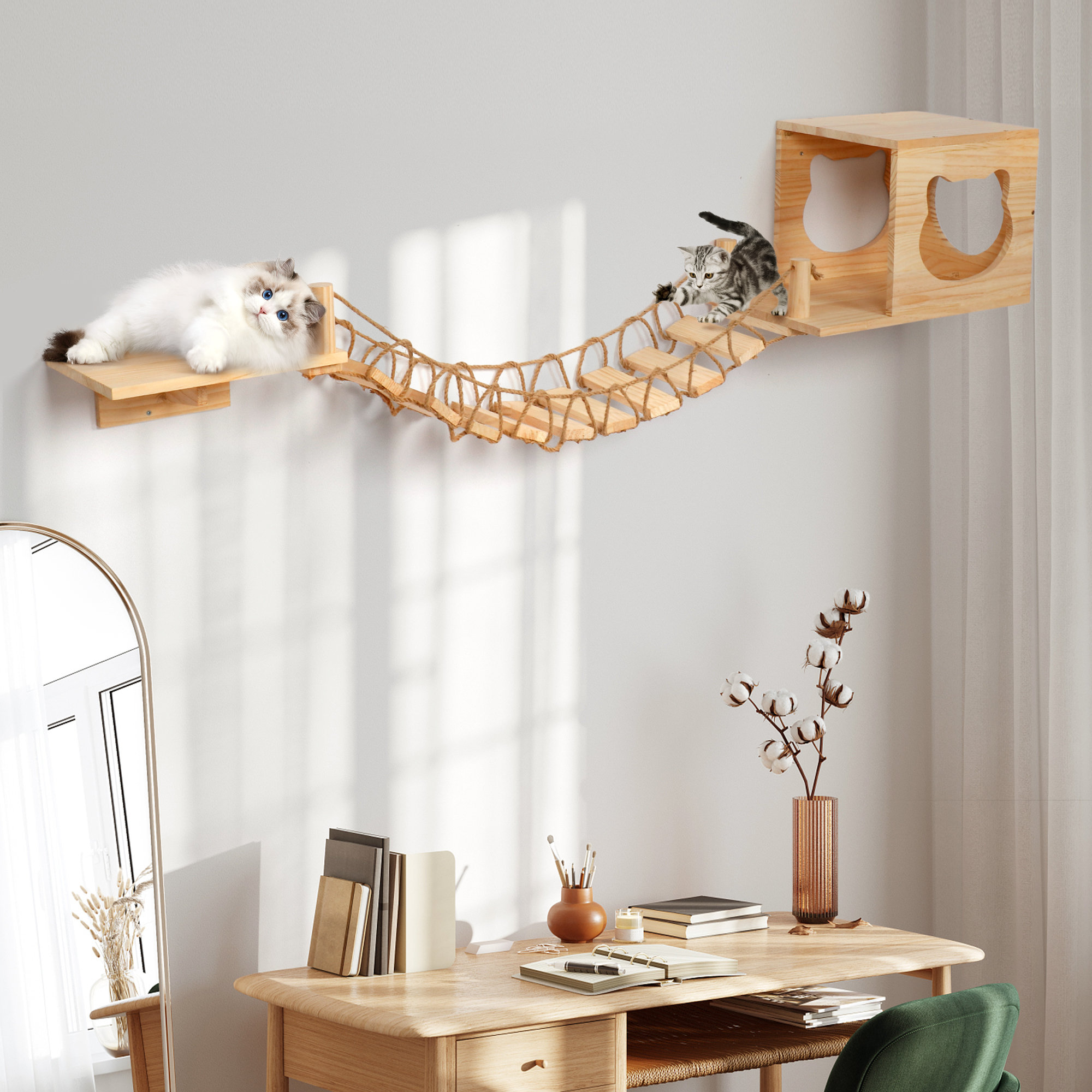 Tucker Murphy Pet™ Deidrea Wall Mounted Cat Bridge Cat Perch | Wayfair