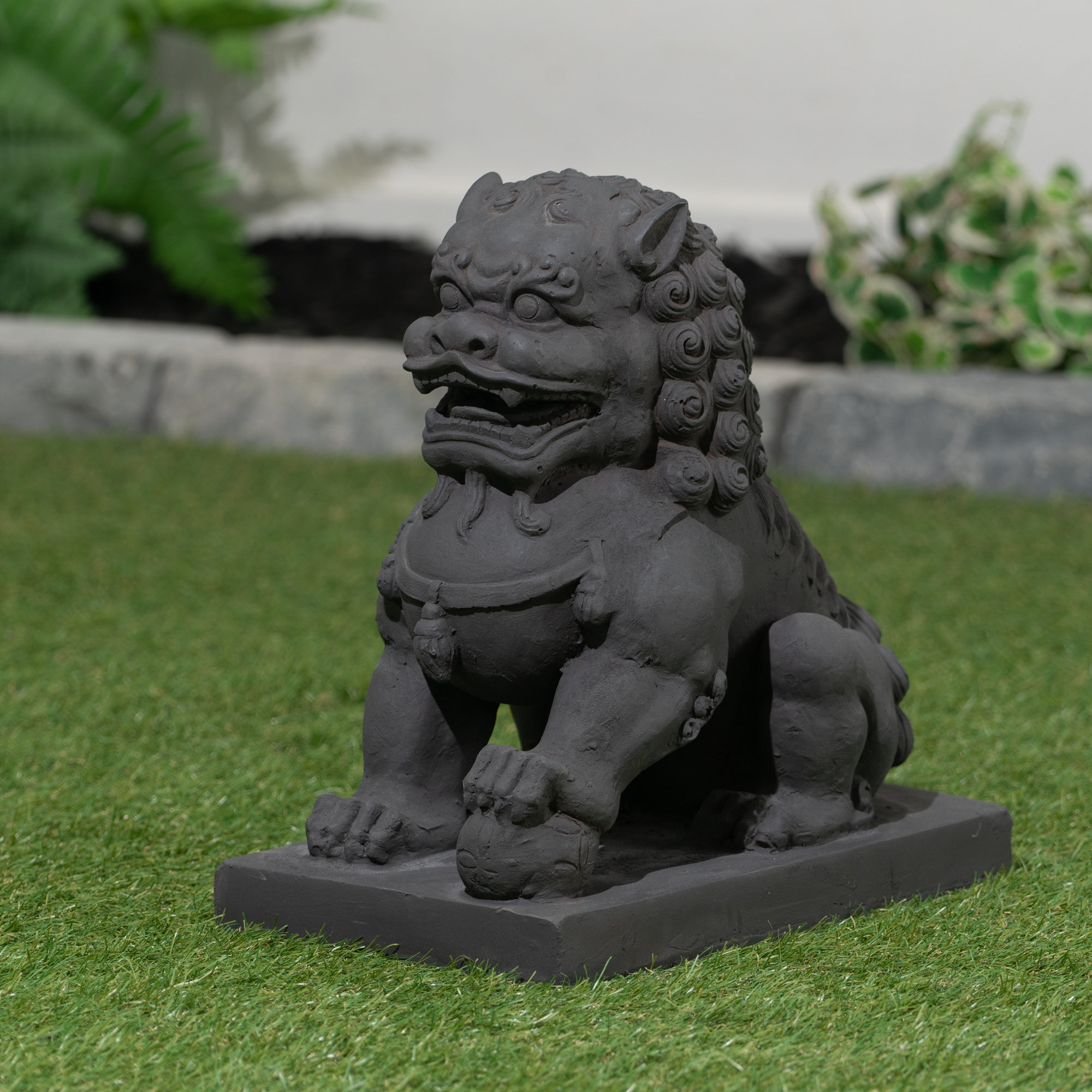 Hi-Line Gift Ltd. Foo Dog Left Paw on Ball Statue & Reviews | Wayfair