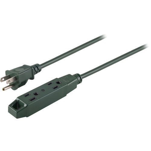 Philips 15-ft 3-Outlet Outdoor Grounded Extension Cord, Green ...