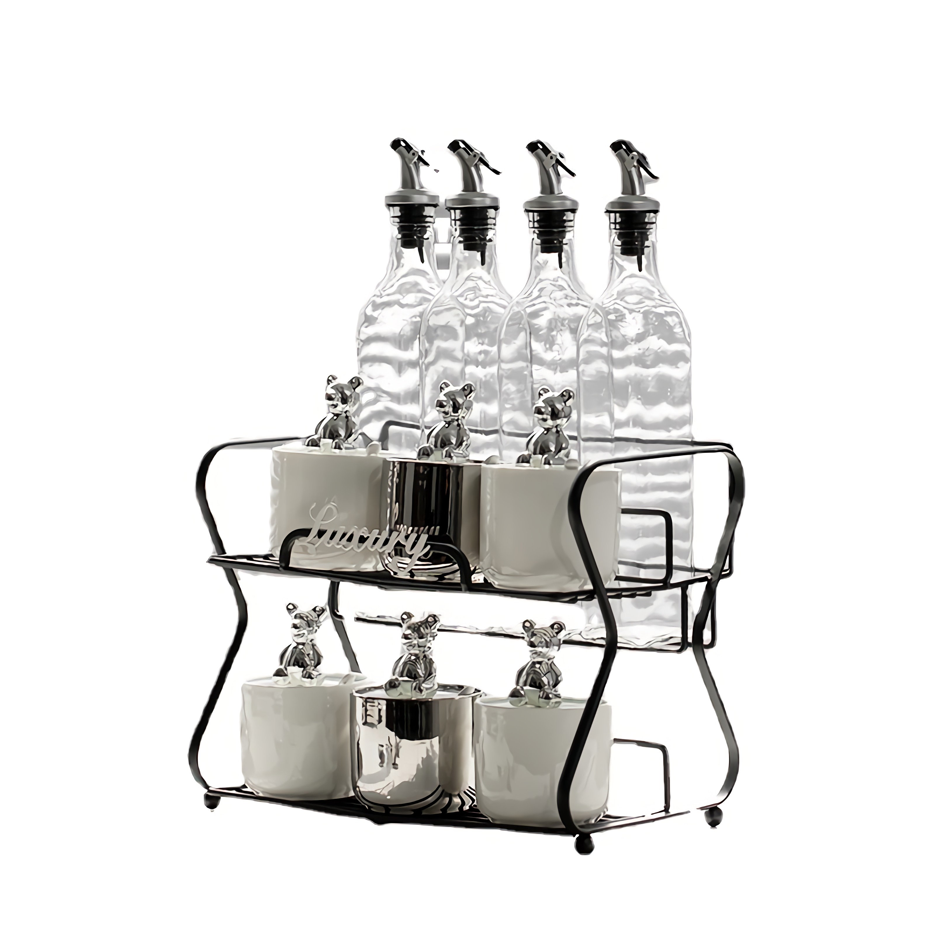 Prep & Savour Free-Standing Metal Steel Spice Jar & Rack Set - Wayfair ...