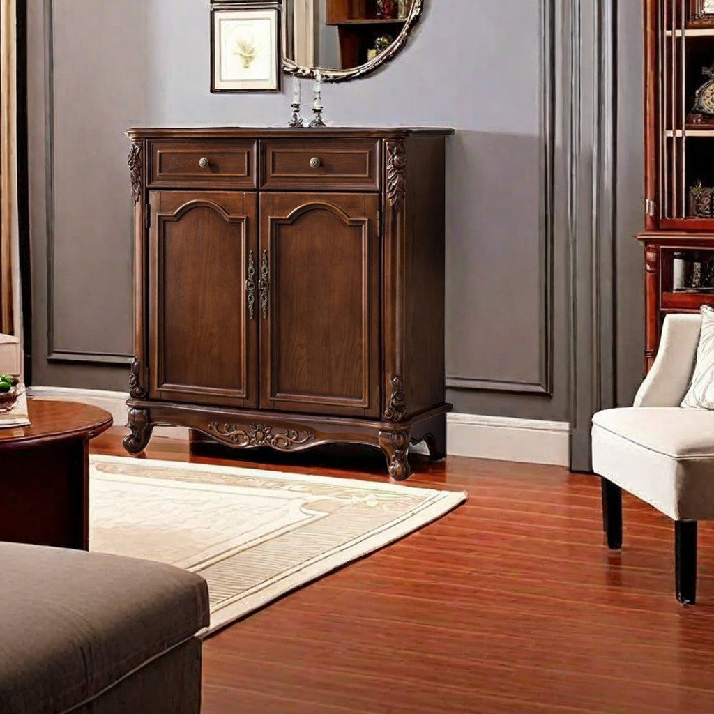 Dream cabinet European-Style Multi-Functional Porch Cabinet Solid Wood ...