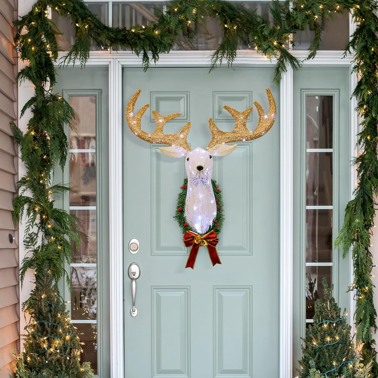 Alcott Hill® 28 Inch Lighted Christmas Wall Decor Reindeer Head - Pre ...