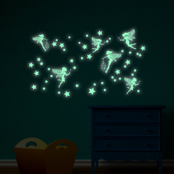 Ebern Designs Glow in Dark Magic Fairies Wall Decal & Reviews | Wayfair