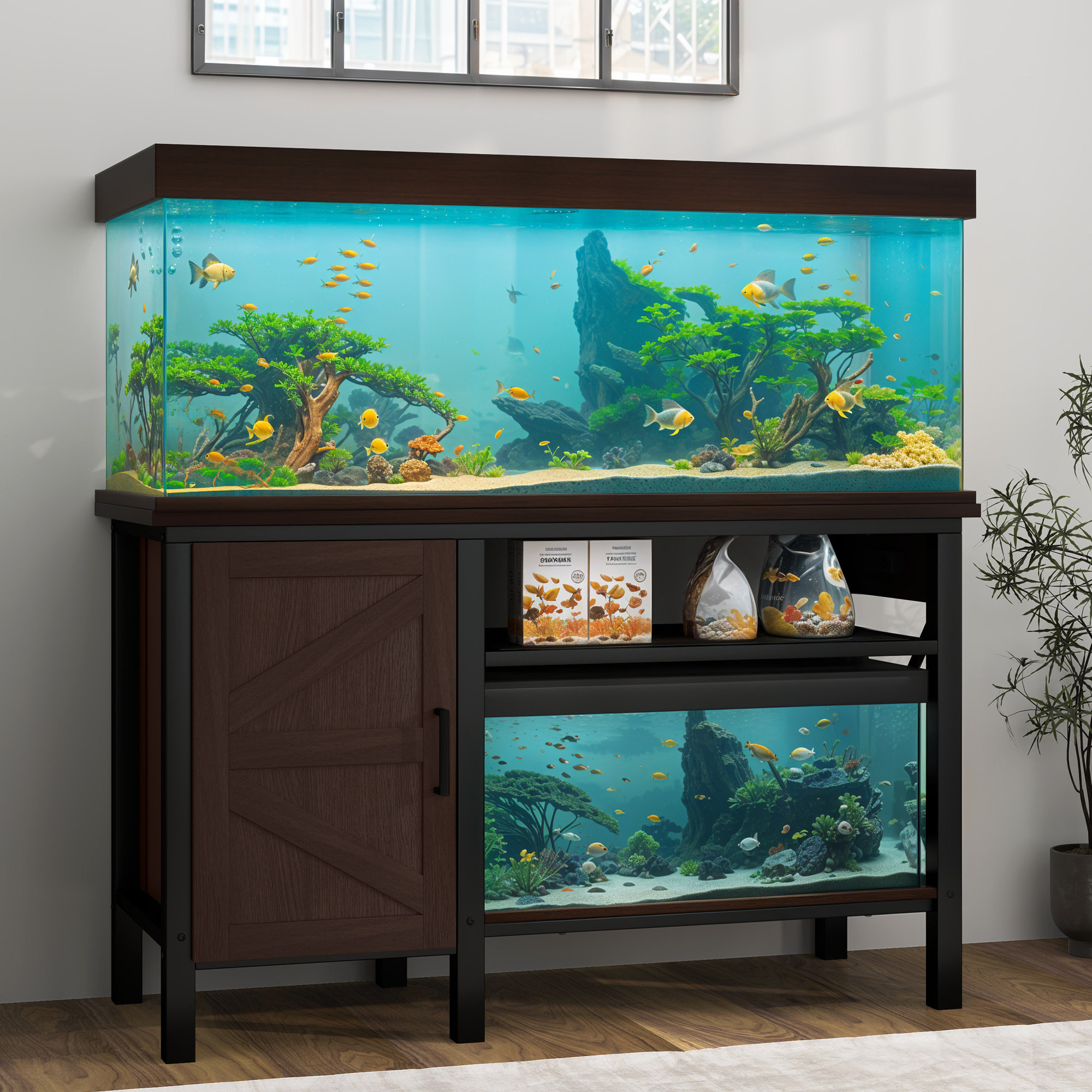 Tucker Murphy Pet™ Heavy-Duty 55-75 Gallon Aquarium Stand with Storage ...