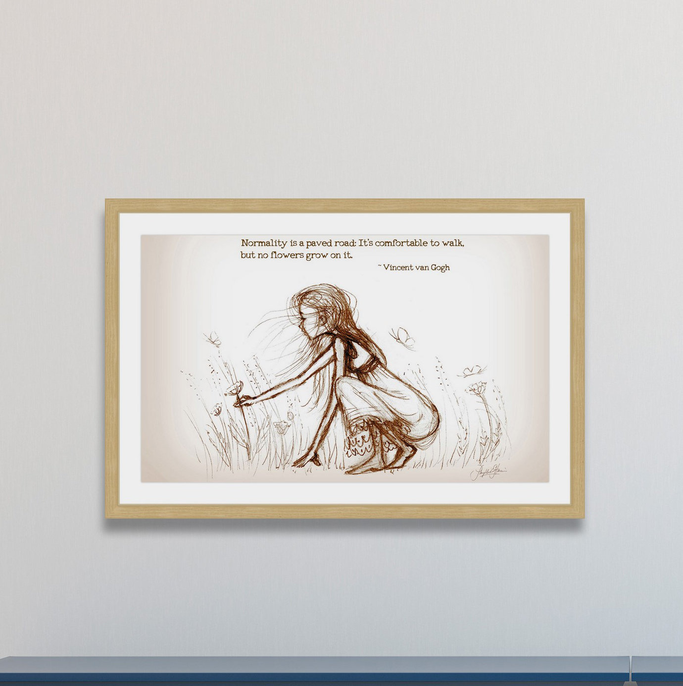 Marmont Hill 'Picking Flowers' by Phyllis Harris Framed Print | Wayfair