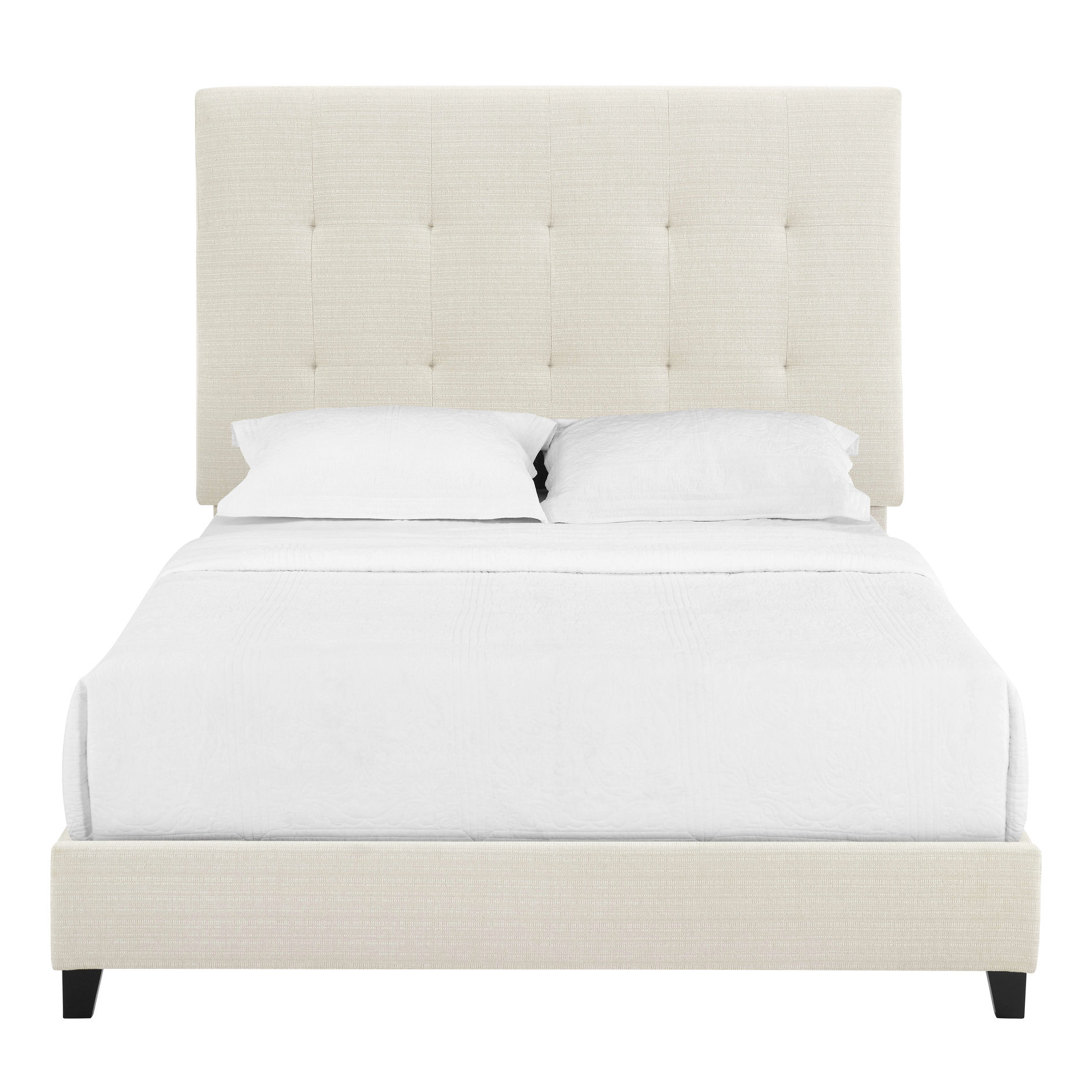 Latitude Run® Beige Bedroom Bed With 3 Support Slats And Foam Modern ...