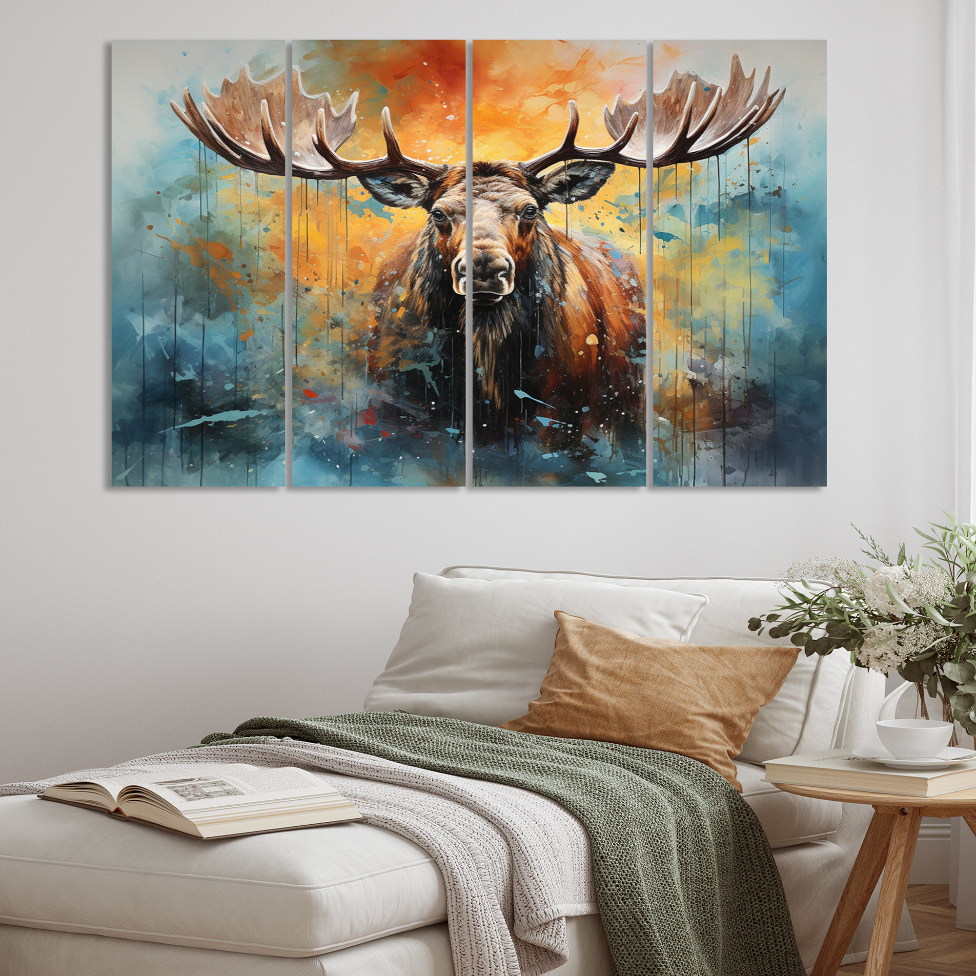 Millwood Pines Colourful Moose Majestic Collage II - Animals Wall Art ...
