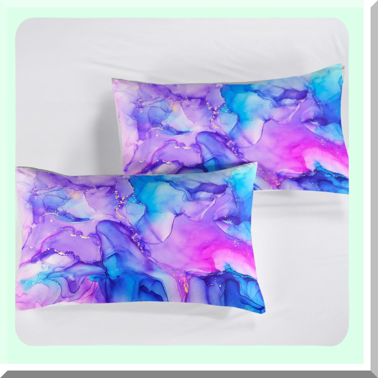 East Urban Home Dreamy Watercolour Bliss Comforter Set - 3D Print Blue ...