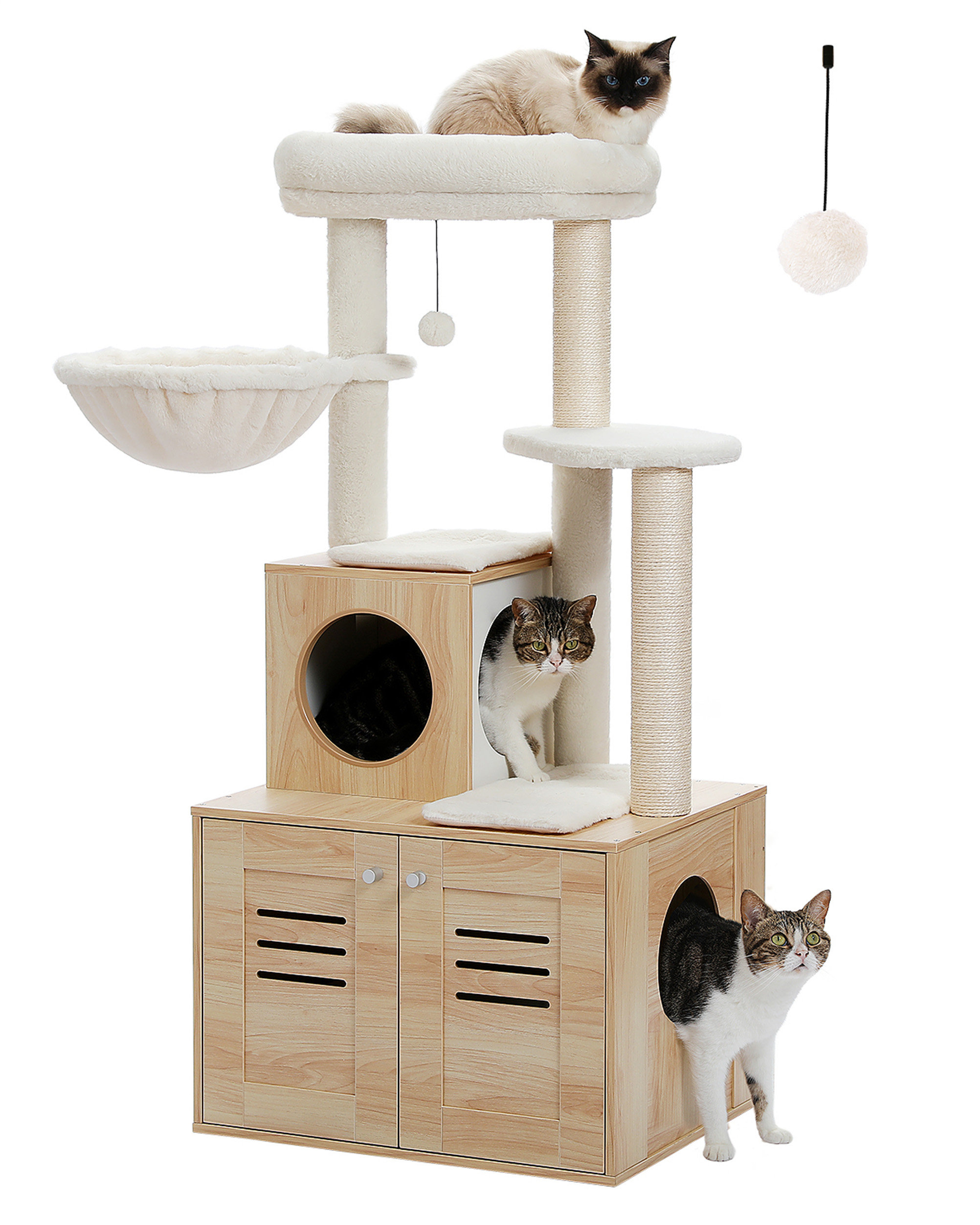 Tucker Murphy Pet™ Wood Cat Condo With Litter Box Included-Modern Cat ...