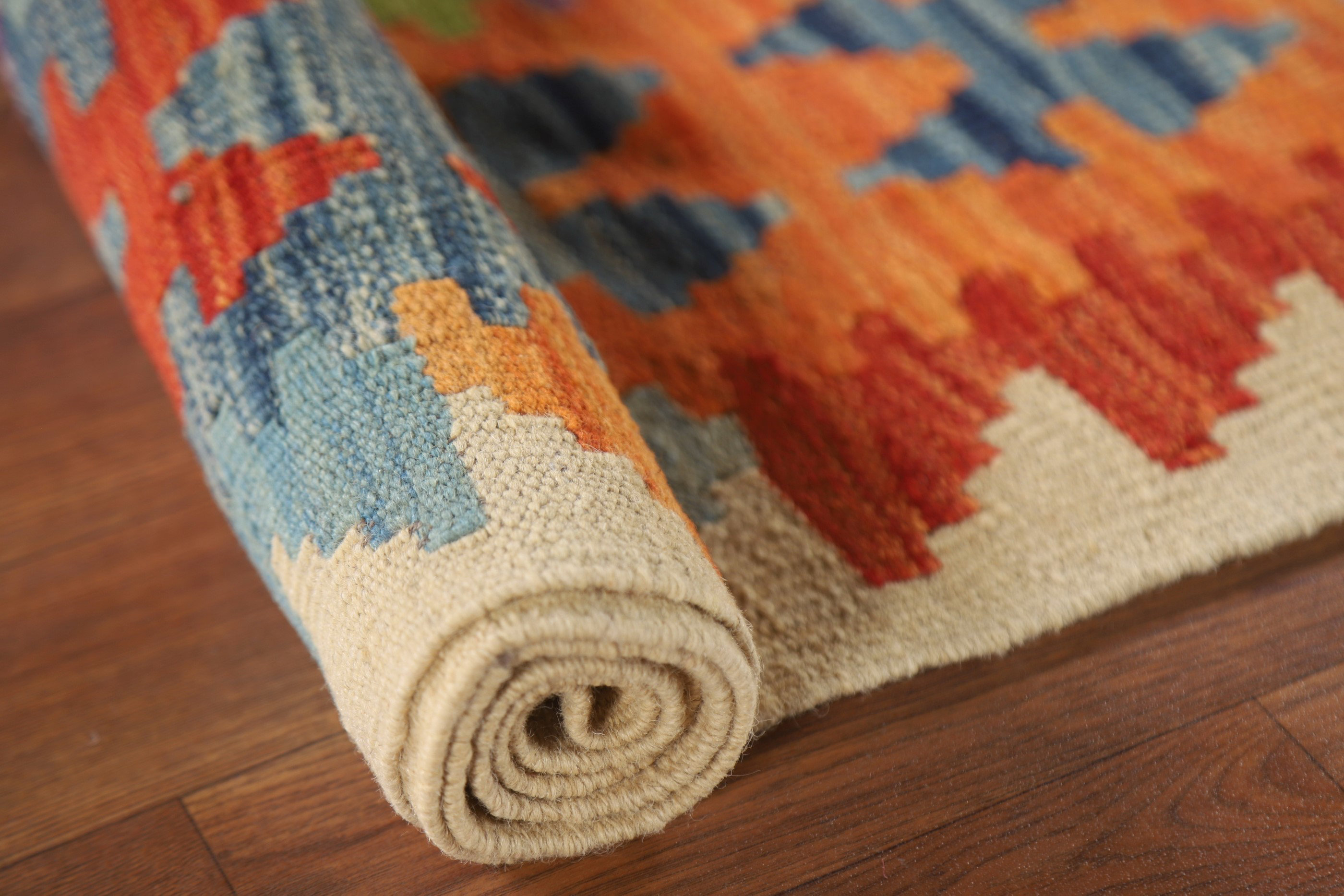 Dakota Fields Geometric Kilim Oriental Wool Rug 4x6 | Wayfair