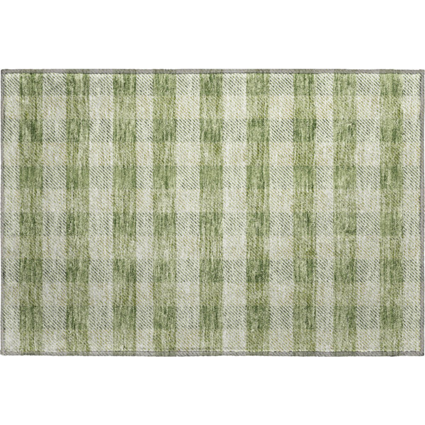 Bungalow Rose Premium Machine Washable Prisco Green Rug | Wayfair