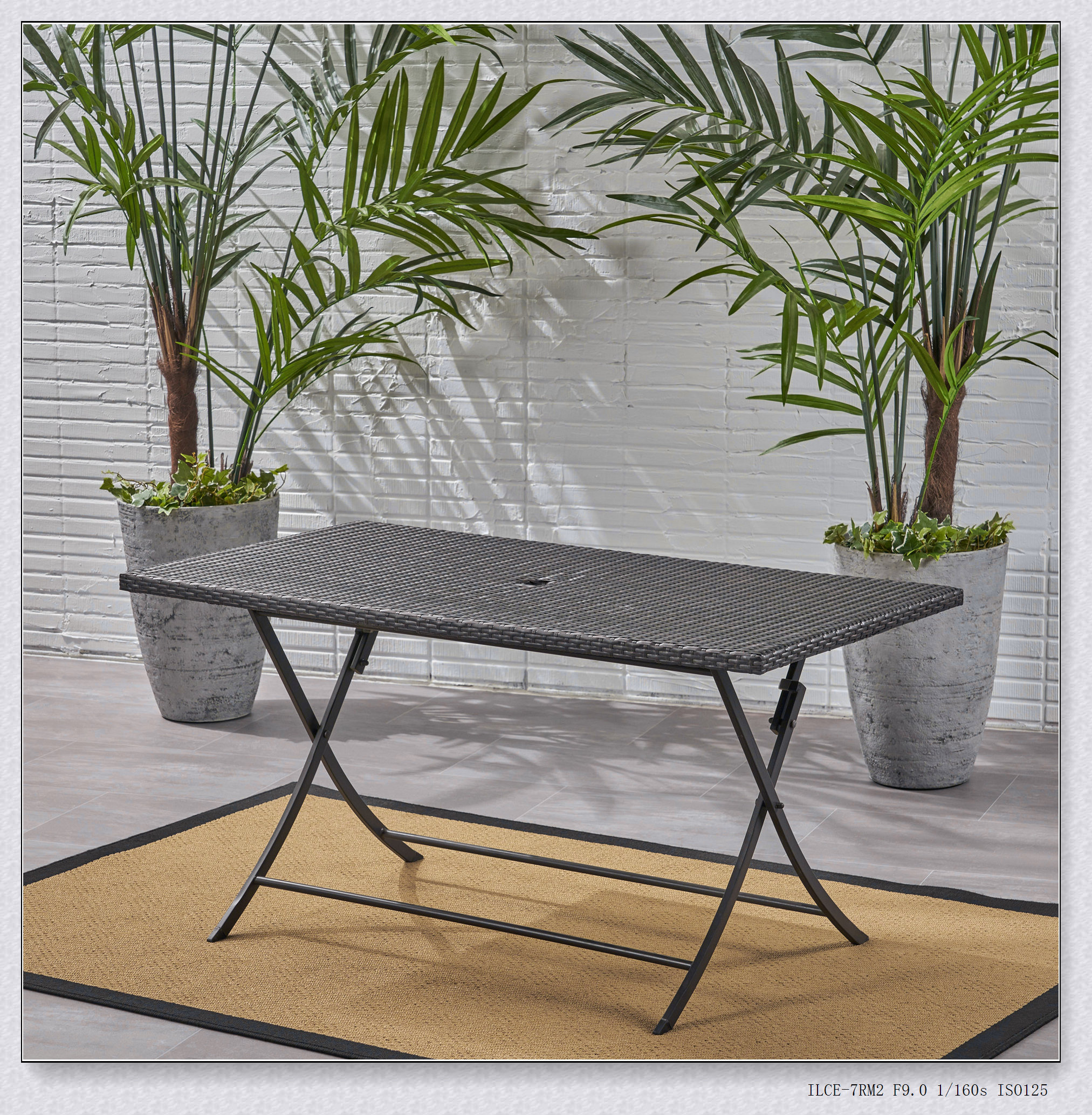 Latitude Run® RIAD RECTANGLE FOLDABLE DINING TABLE 31.50" D x 59.25" W ...