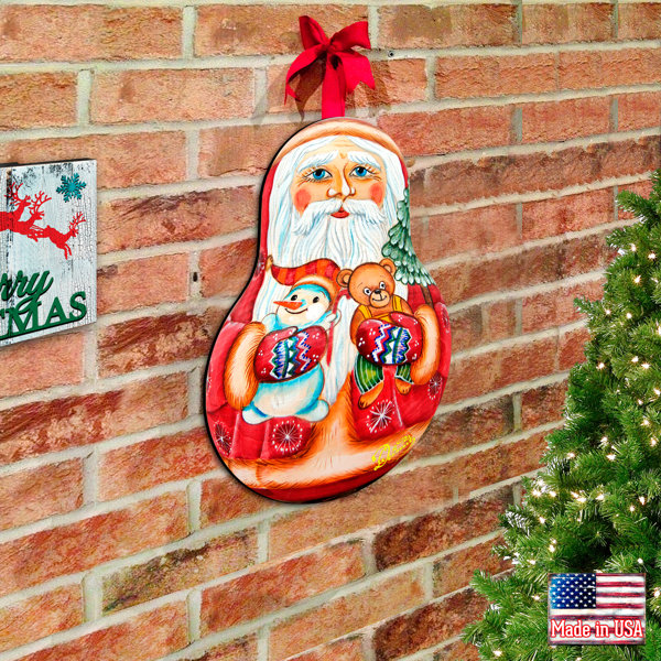 Designocracy Wooden Santa Sign | Wayfair