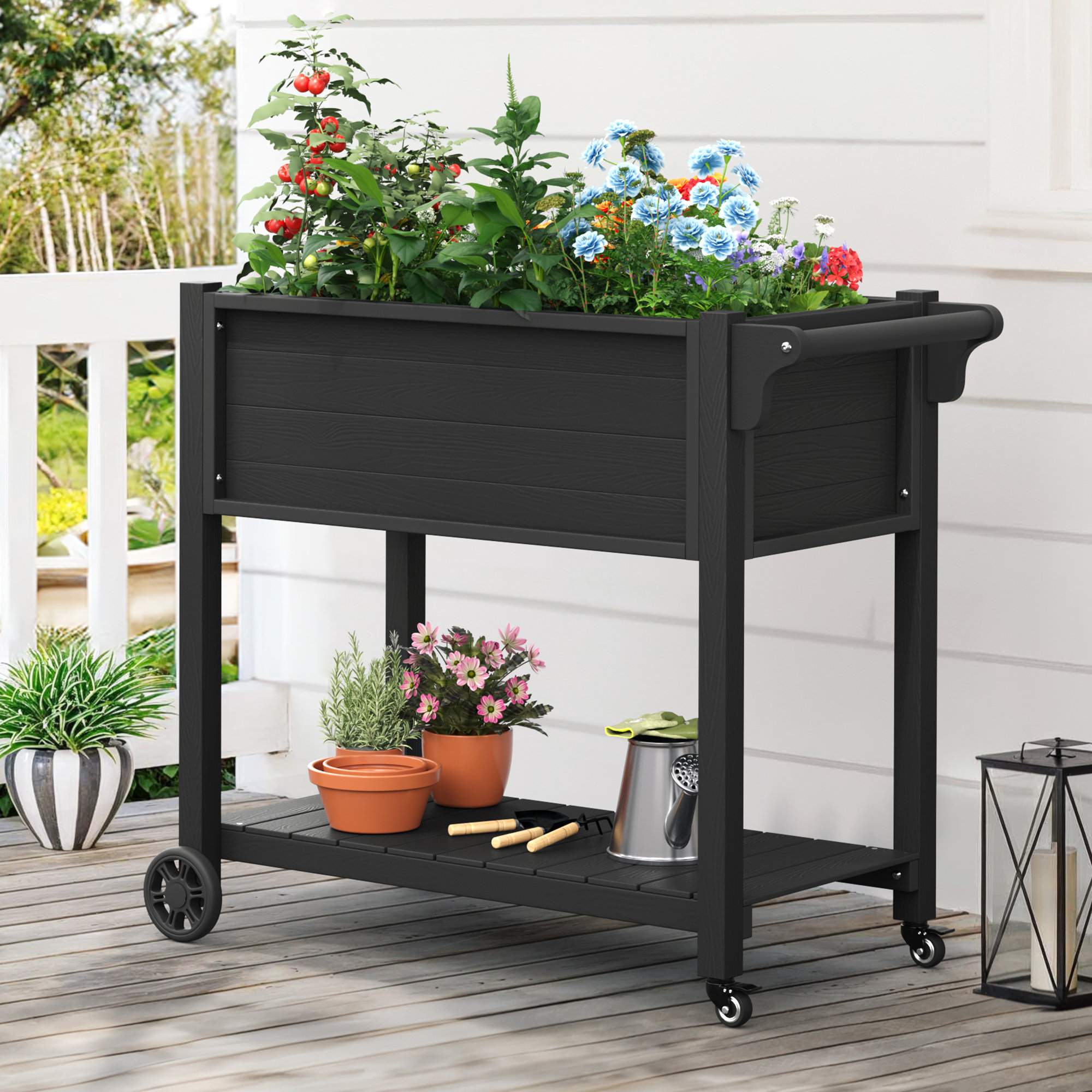 Latitude Run® Anti-Rotting Outdoor Elevated Planter Box With Legs And ...