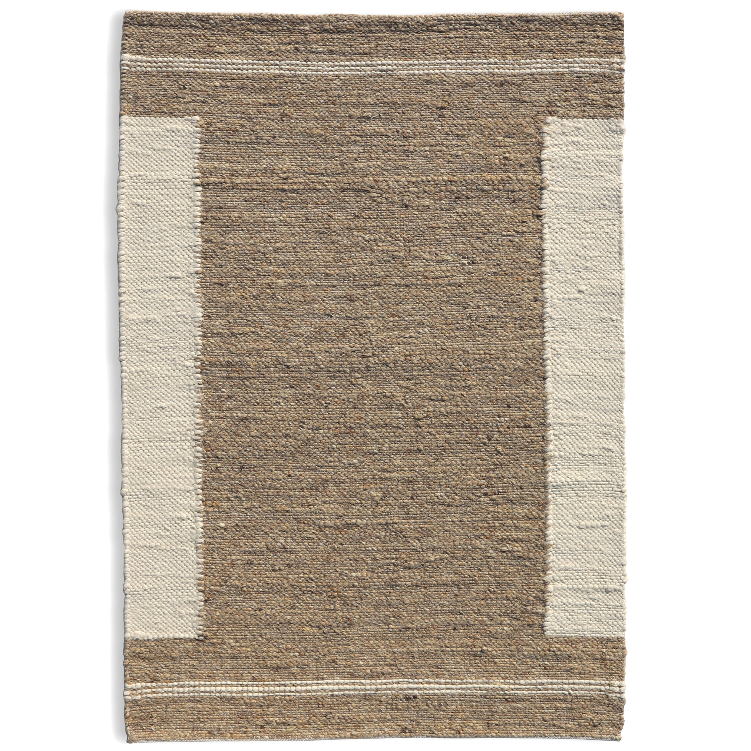 Tufty Home Swirl Moroccan Handmade Brown with Partial Ivory Border Wool ...