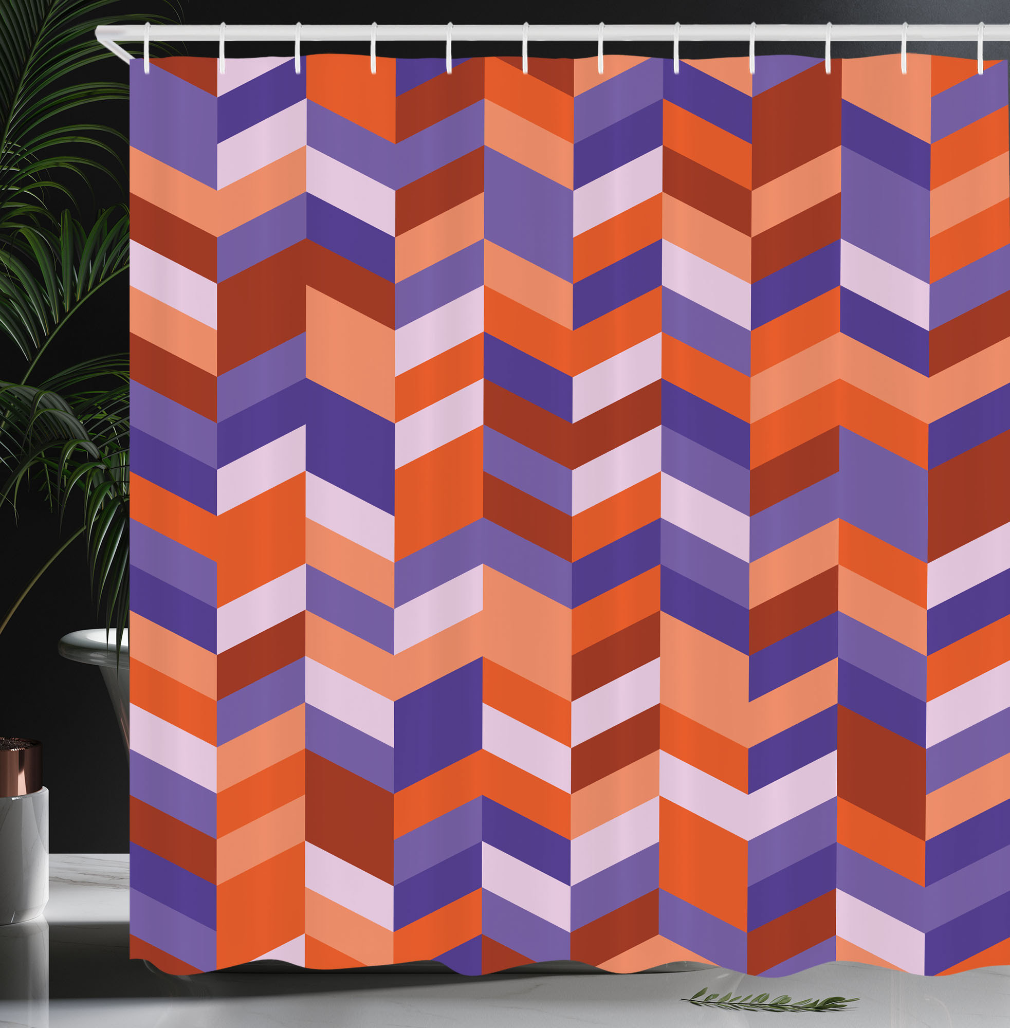 East Urban Home Amear Chevron / Zig Zag Shower Curtain | Wayfair