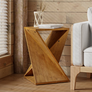 Wrought Studio™ Farmhouse Square Solid Wood End Table With Twisted ...