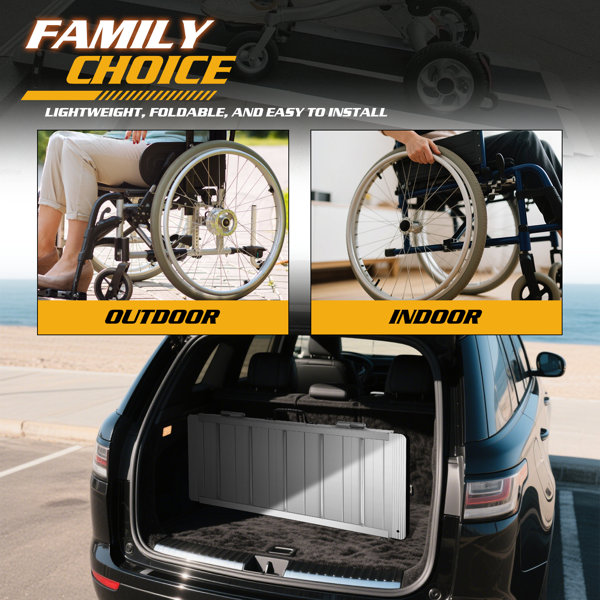 Magshion 3FT Aluminum Telescopic Wheelchair Ramp Non-Slip 600 Lbs ...