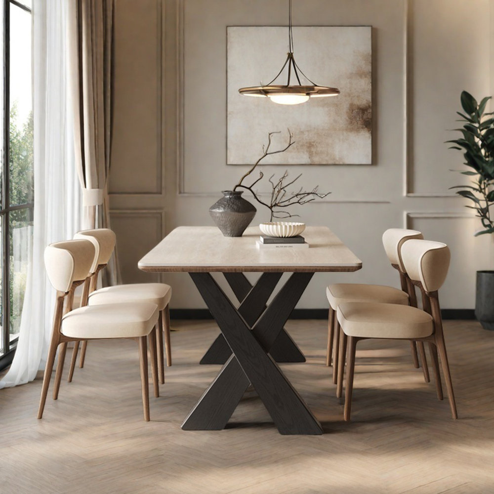 Elamer European retro simple rectangular dining table set | Wayfair