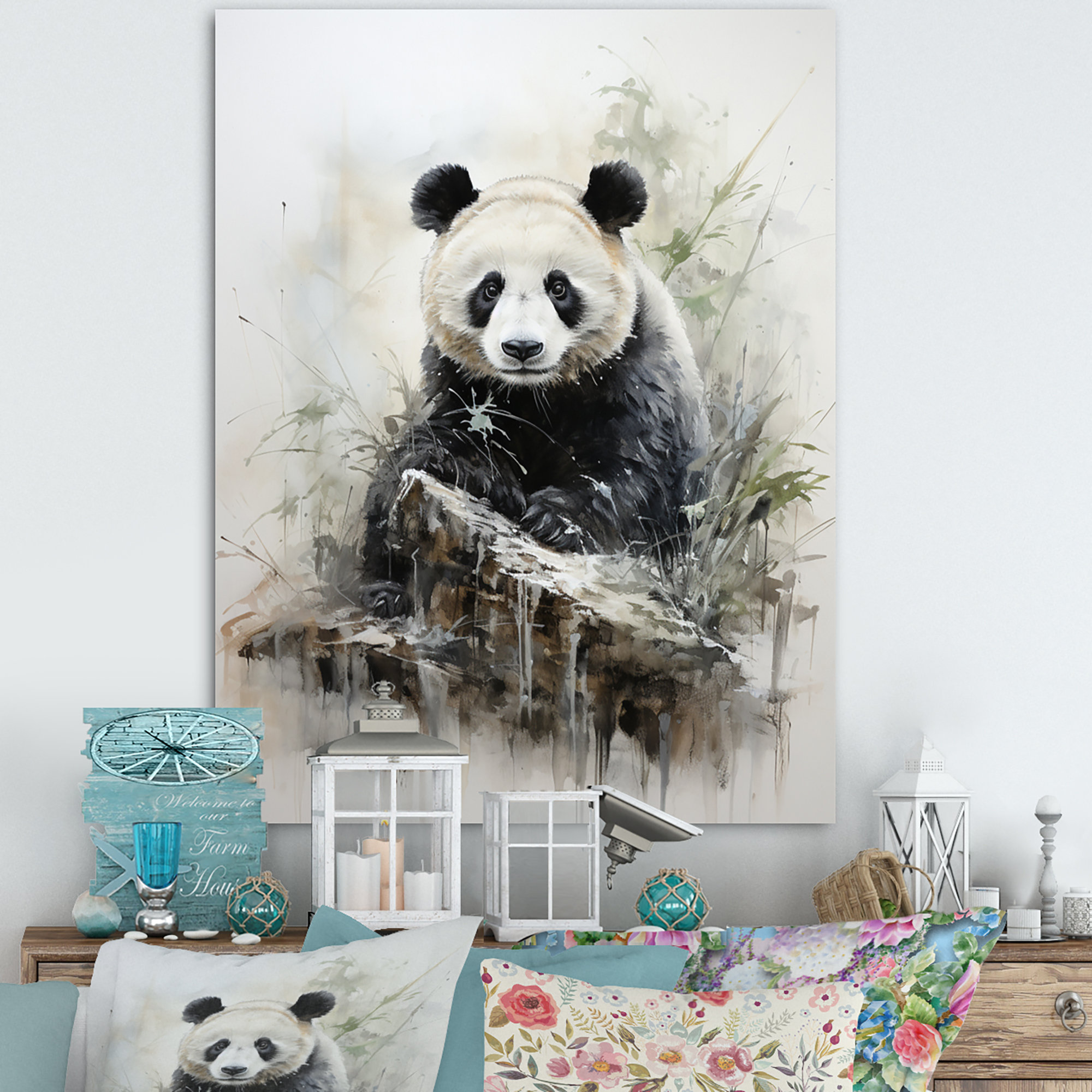 Millwood Pines Beimnet Asian Art Panda Animal I On Canvas Print | Wayfair