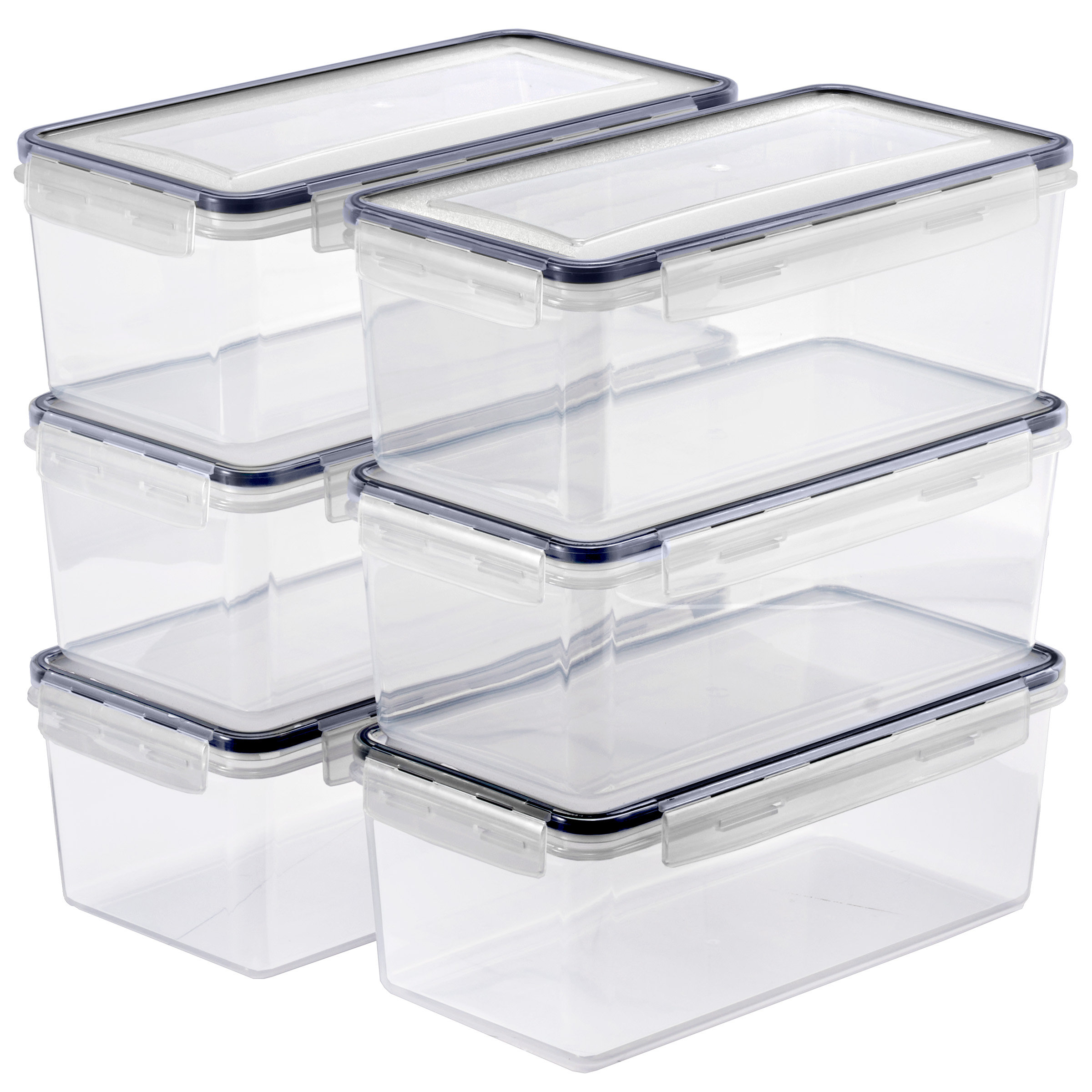 Sorbus Large Food Storage Containers - Pack of 6 with Air Tight, Four ...