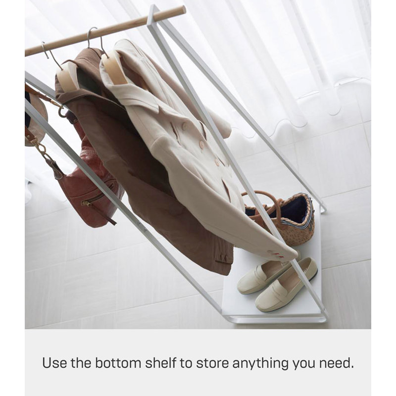 Yamazaki Home Tower Freestanding Coat Hanger Clothes Rack With Shelf ...