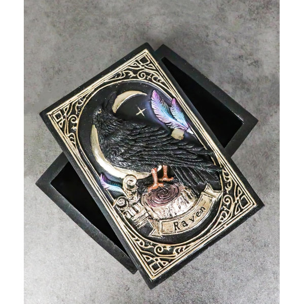 Bungalow Rose Mystic Raven Crow Crescent Moon Wicca Divination Ornate ...